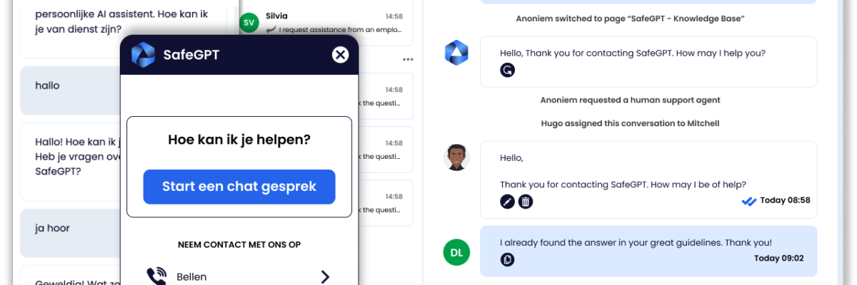 SafeGPT lanceert AI-Support Chat voor optimale klantenservice - Frankwatching Business Channel